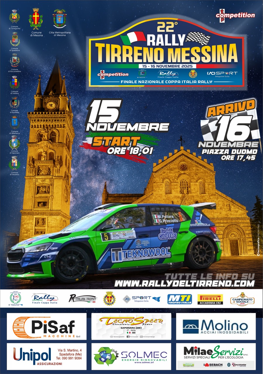 22° Rally Tirreno Messina: Iscrizioni aperte fino al 7 Novembre - Sport ...