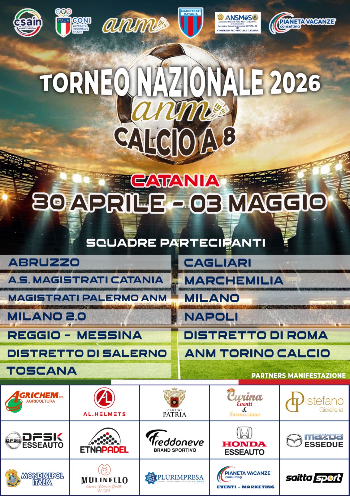 Torneo Nazionale Calcio ANM 2026, Catania ospita i Magistrati d'Italia ...